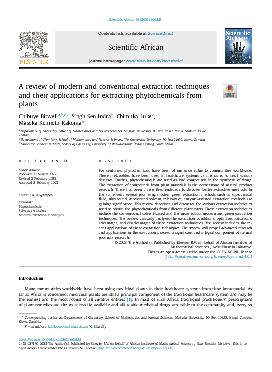 (PDF) A review of modern and conventional extraction techniques and ...