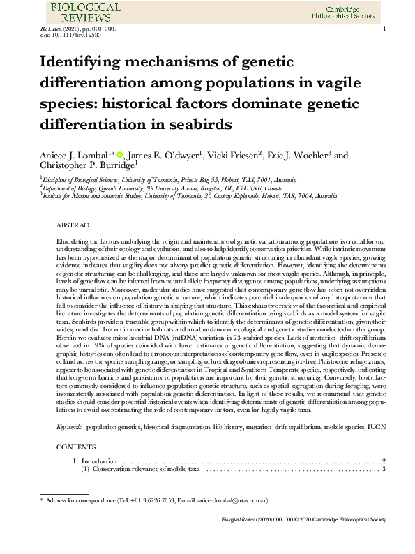 (PDF) Identifying mechanisms of genetic differentiation among ...