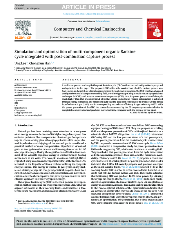 (PDF) Simulation and optimization of multi-component organic Rankine ...