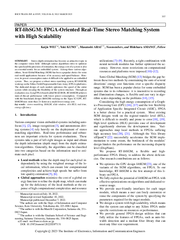 Pdf Rt Libsgm Fpga Oriented Real Time Stereo Matching System With High Scalability Kaijie