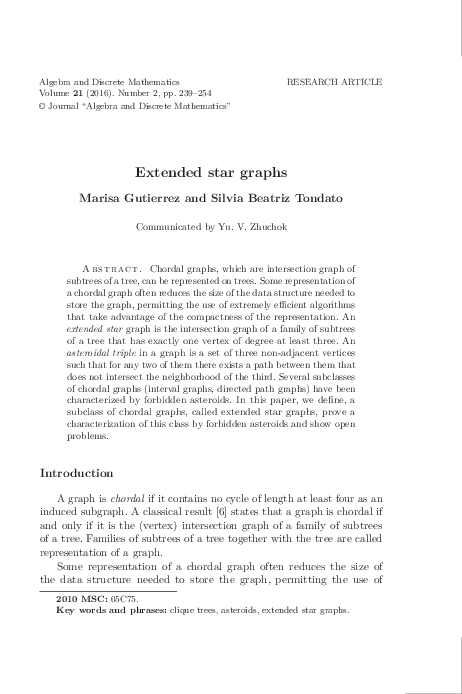(PDF) Extended star graphs