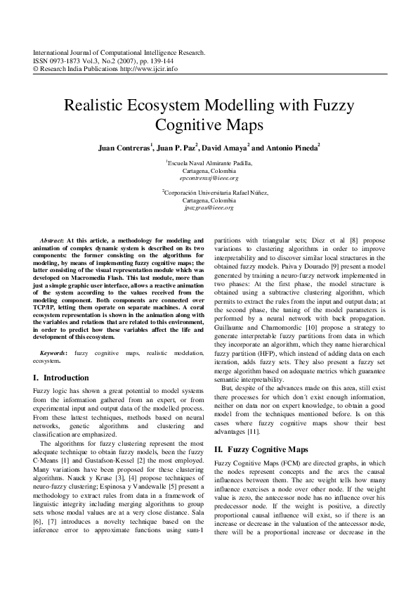 (PDF) Realistic Ecosystem Modelling with Fuzzy Cognitive Maps