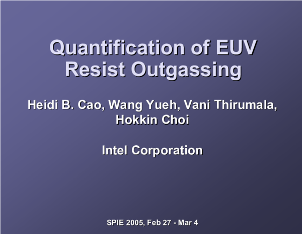 Quantification of EUV resist outgassing