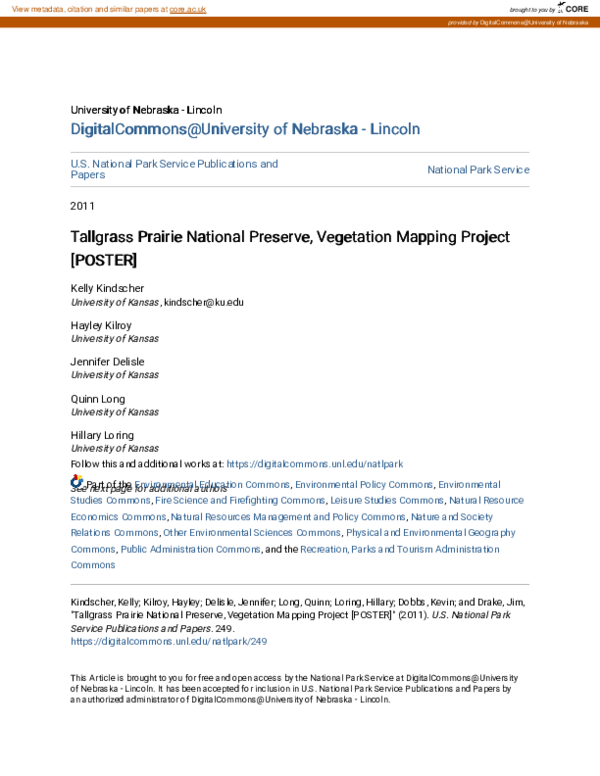 (PDF) Tallgrass Prairie National Preserve, Vegetation Mapping Project ...