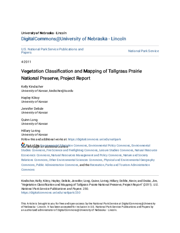 (PDF) Vegetation Classification and Mapping of Tallgrass Prairie ...