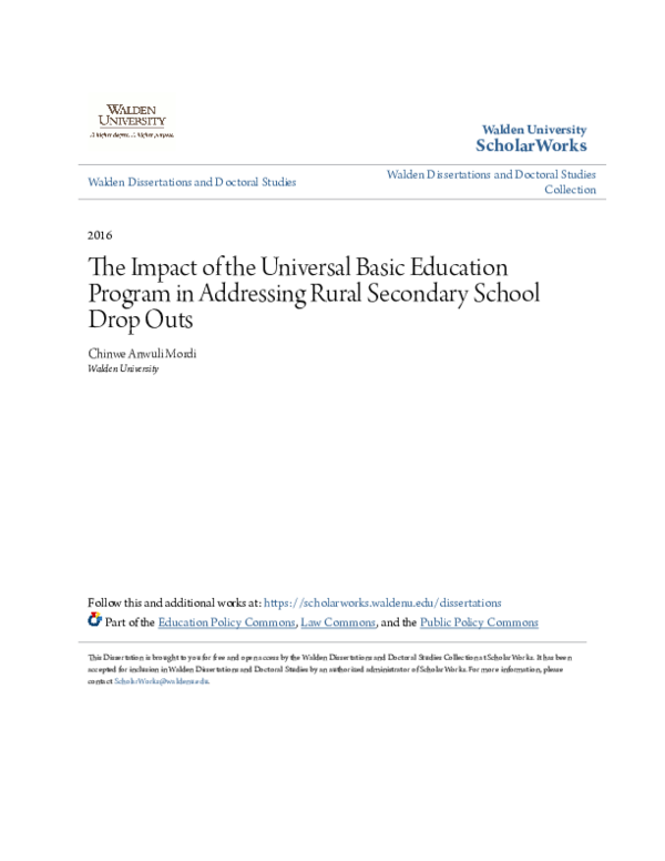 (PDF) The Impact of the Universal Basic Education Program in Addressing ...