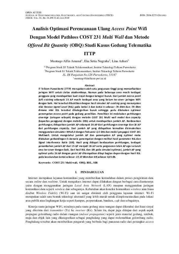 (PDF) Analisis Optimasi Perencanaan Ulang Access Point Wifi Dengan ...