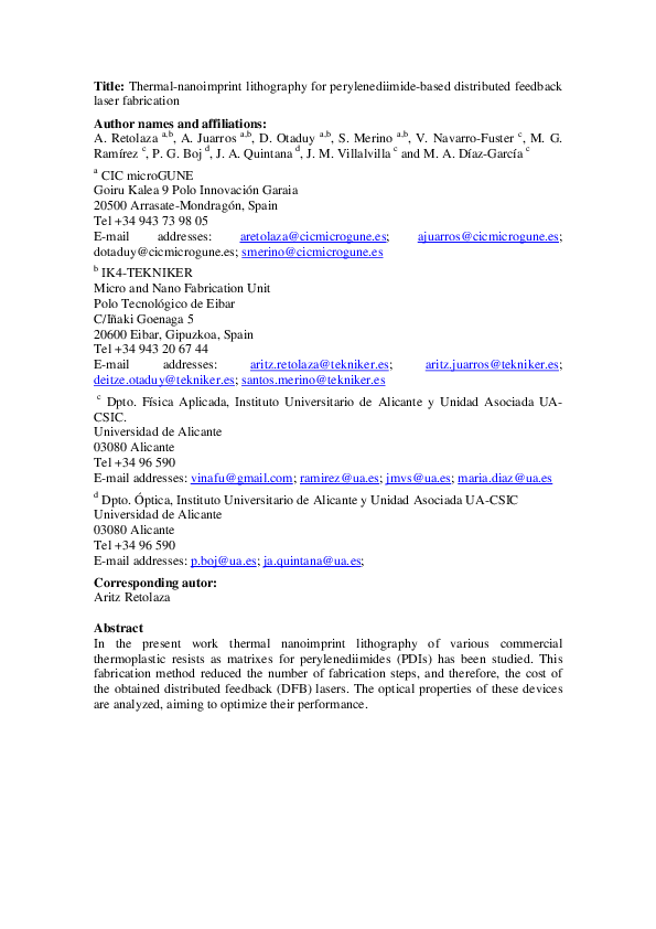 (PDF) Thermal-nanoimprint lithography for perylenediimide-based distributed feedback laser ...