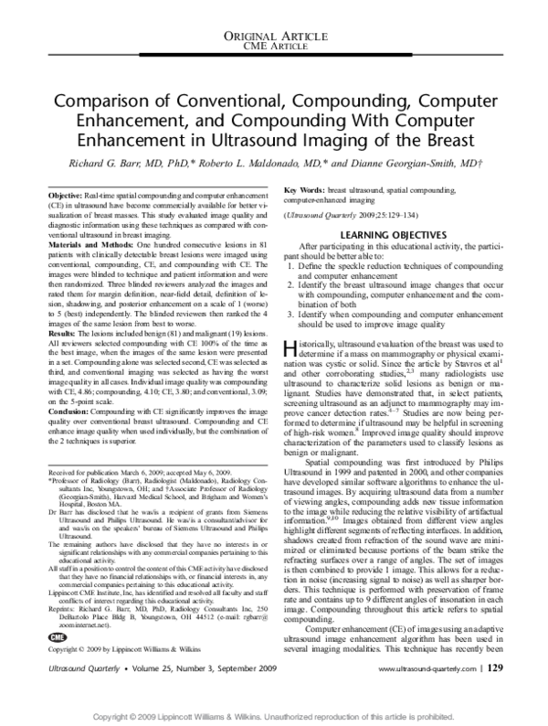 (PDF) Comparison of Conventional, Compounding, Computer Enhancement ...