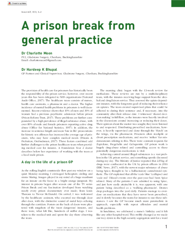 (PDF) A prison break from general practice