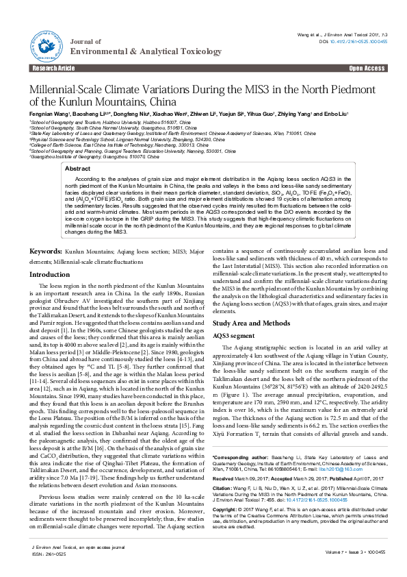 (PDF) Millennial-Scale Climate Variations During the MIS3 in the North ...