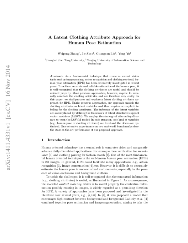 (PDF) A Latent Clothing Attribute Approach for Human Pose Estimation ...