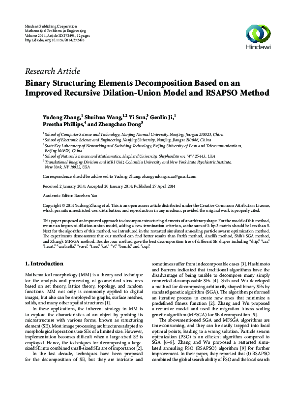 Pdf Binary Structuring Elements Decomposition Based On An Improved 5305