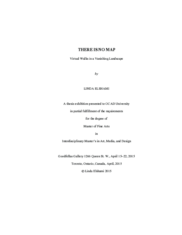 (PDF) There Is No Map: Virtual Walks in a Vanishing Landscape