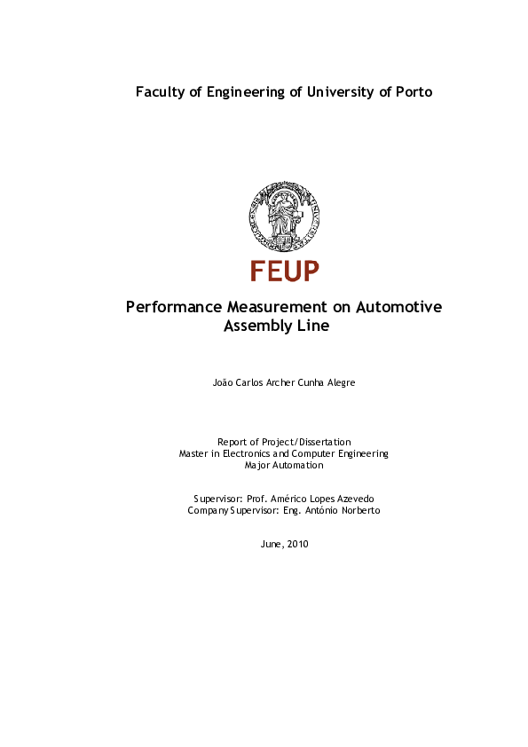 (PDF) Performance measurement on automotive assembly line