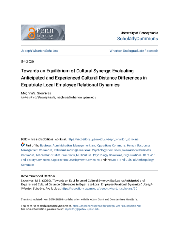 (PDF) Towards an Equilibrium of Cultural Synergy: Evaluating ...