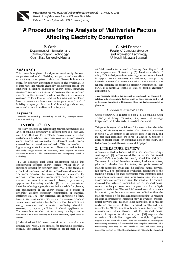 (PDF) Analyzing Temperature and Occupancy Impact on Electricity Use