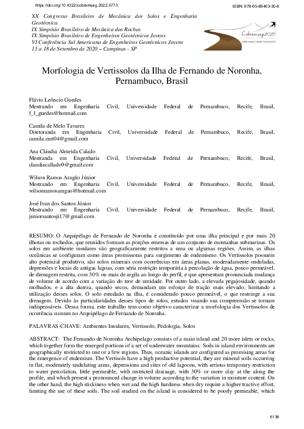 (PDF) Morfologia de Vertissolos da ilha de Fernando de Noronha ...