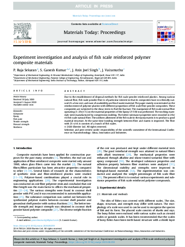(PDF) Experiment investigation and analysis of fish scale reinforced ...