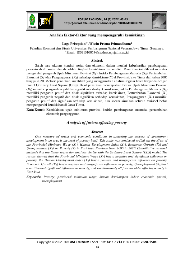 (PDF) Analisis faktor-faktor yang mempengaruhi kemiskinan