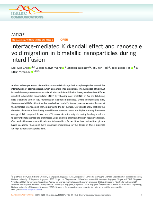 (PDF) Interface-mediated Kirkendall effect and nanoscale void migration ...