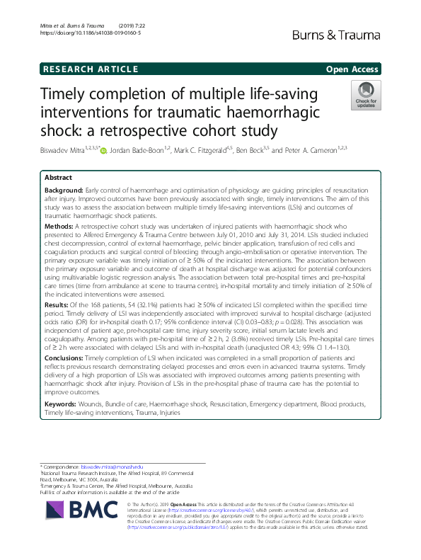 (PDF) Timely completion of multiple life-saving interventions for ...