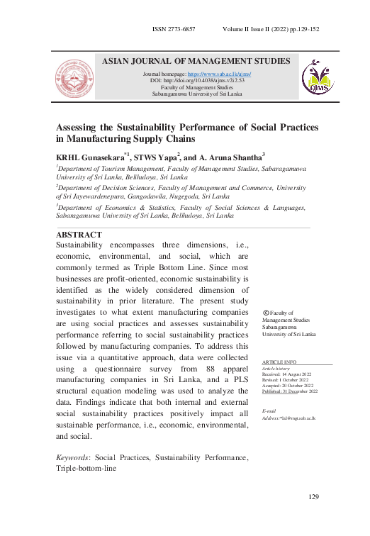 (PDF) Assessing the Sustainability Performance of Social Practices in ...