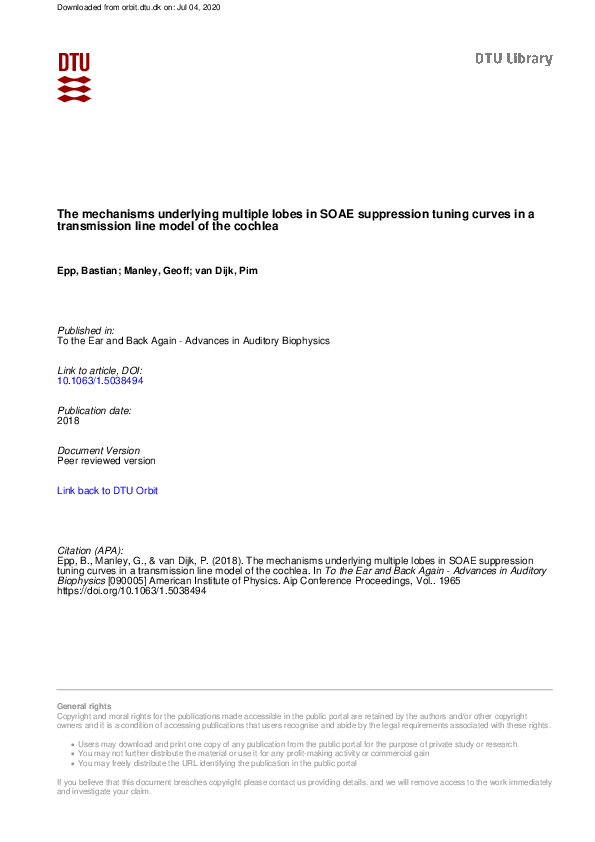 (PDF) The mechanisms underlying multiple lobes in SOAE suppression ...