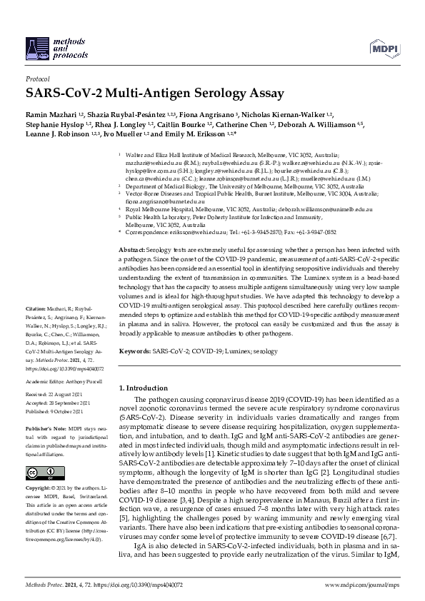 SARS-CoV-2 Multi-Antigen Serology Assay