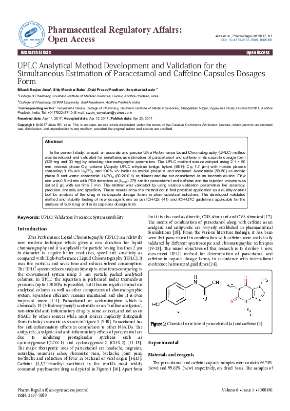 (PDF) UPLC Analytical Method Development and Validation for the Simultaneous Estimation of ...