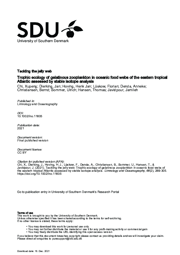 (PDF) Tackling the jelly web: Trophic ecology of gelatinous zooplankton ...