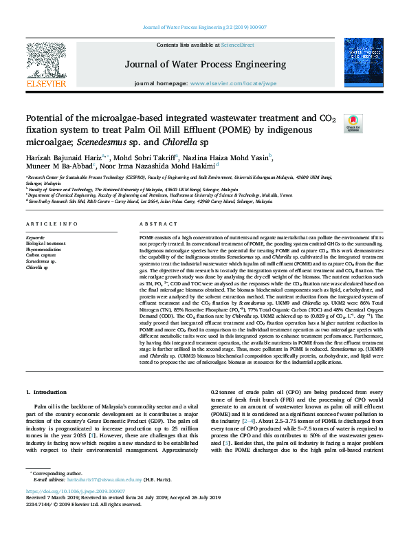 (PDF) Potential of the microalgae-based integrated wastewater treatment ...