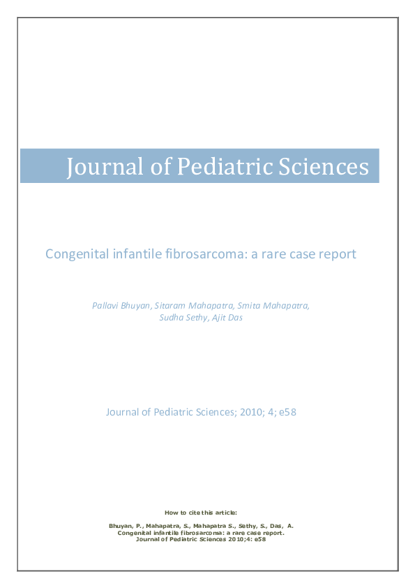 (PDF) Congenital infantile fibrosarcoma - A rare case report