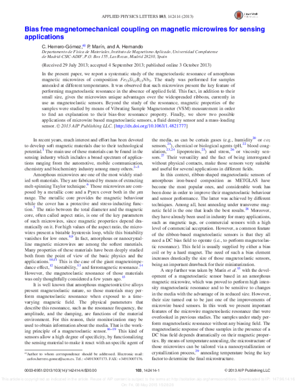 (PDF) Bias free magnetomechanical coupling on magnetic microwires for ...