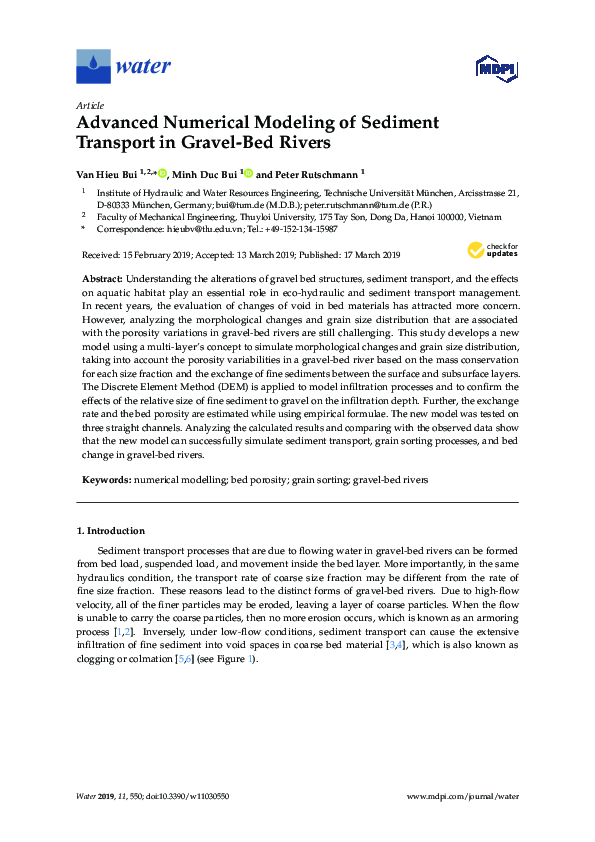 (PDF) Advanced Numerical Modeling of Sediment Transport in Gravel-Bed Rivers