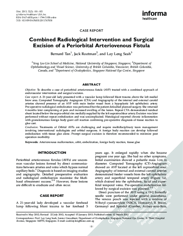 (PDF) Combined Radiological Intervention and Surgical Excision of a ...