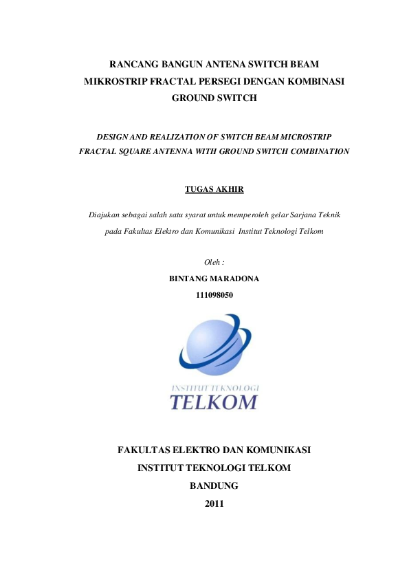 (PDF) Rancang Bangun Antena Switch Beam Mikrostrip Fractal Persegi ...