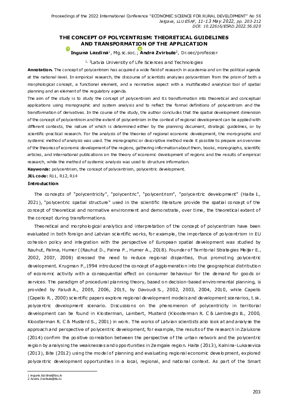 (PDF) The concept of polycentrism: theoretical guidelines and ...
