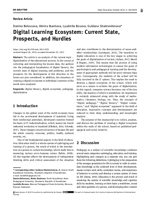 (PDF) Digital learning ecosystem