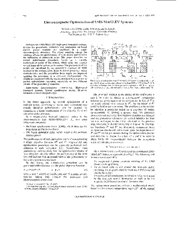 (PDF) Electromagnetic optimization of EMS-MAGLEV systems