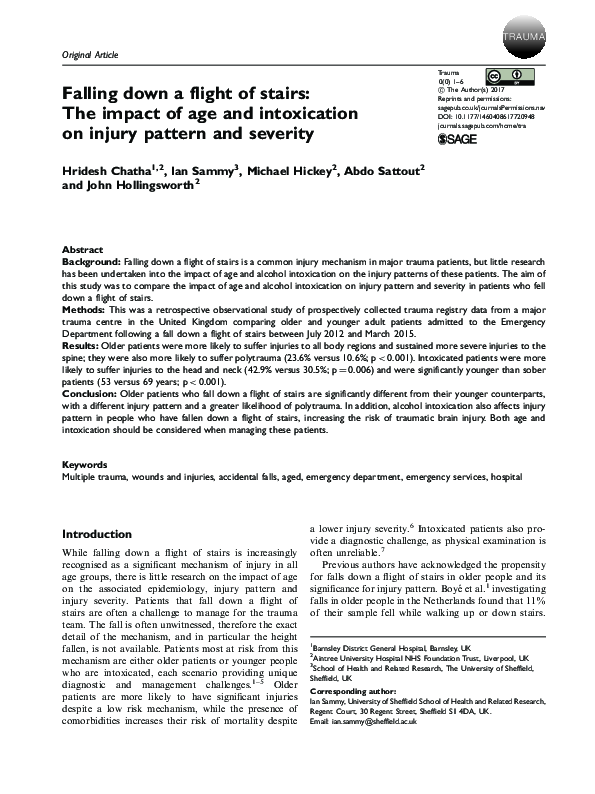 (PDF) Falling down a flight of stairs: The impact of age and ...