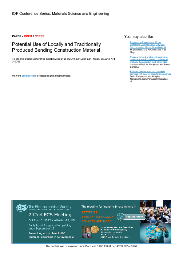 (PDF) Potential Use of Locally and Traditionally Produced Bending ...