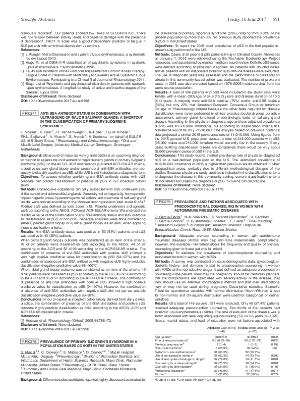 (PDF) FRI0277 ANTI-SSA antibody status in combination with ultrasound ...