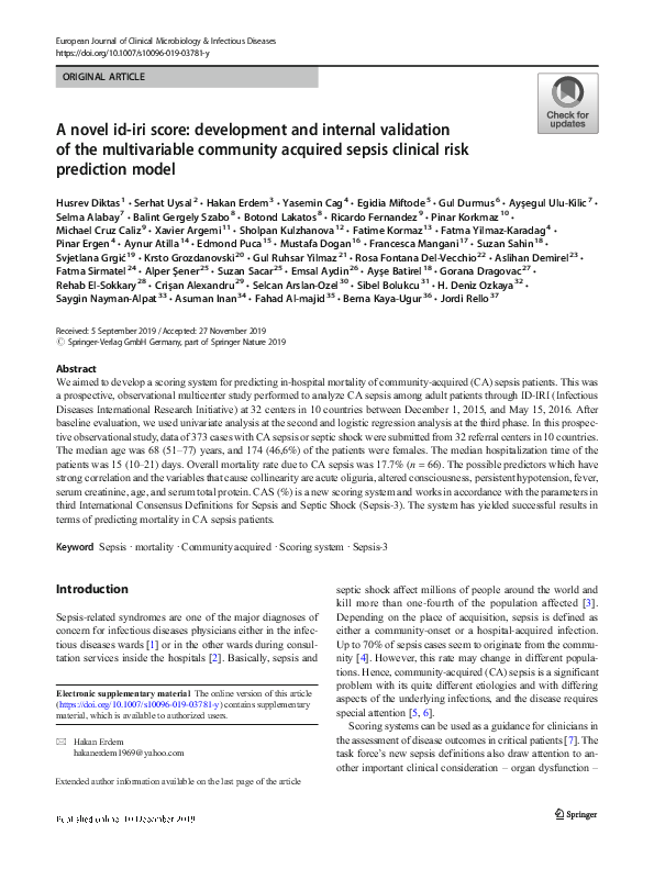 (PDF) A novel id-iri score: development and internal validation of the multivariable community ...