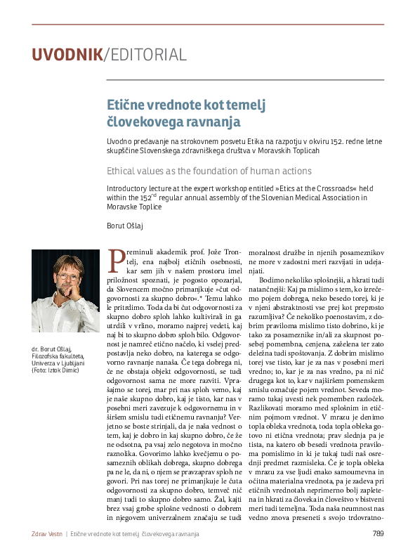 (PDF) Etične vrednote kot temelj človekovega ravnanja