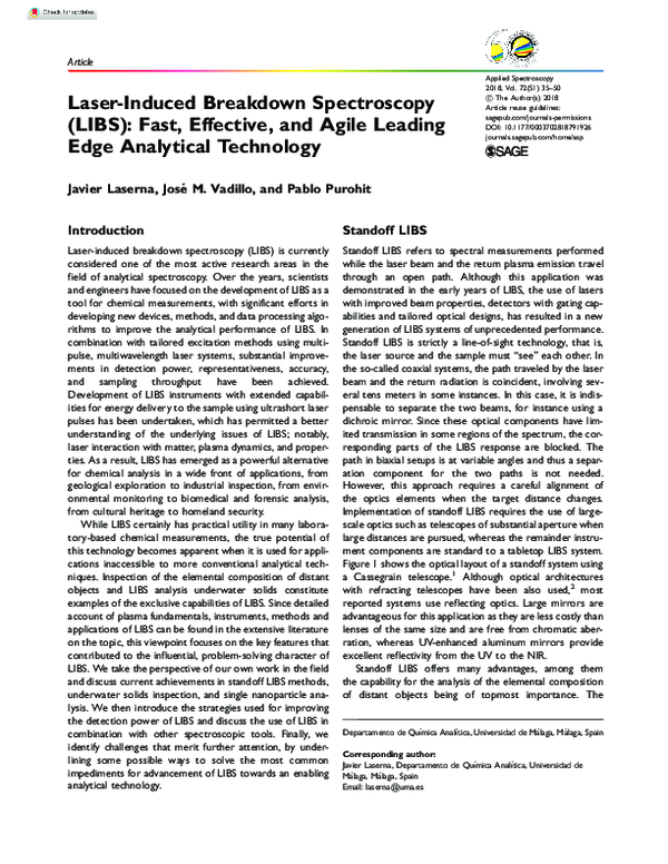 (PDF) Laser-Induced Breakdown Spectroscopy (LIBS): Fast, Effective, and ...