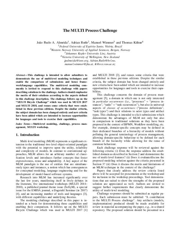 (PDF) The MULTI Process Challenge