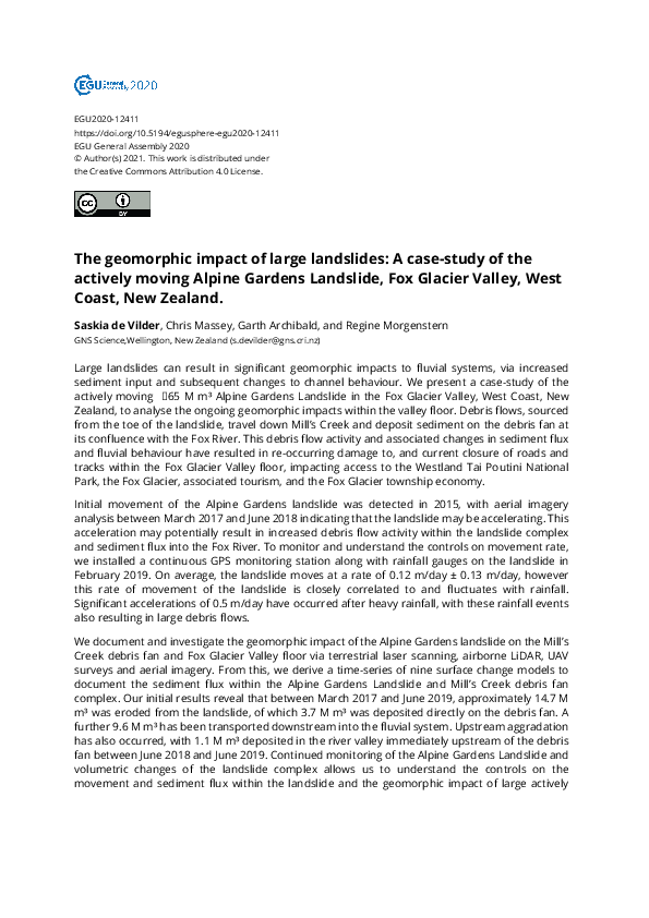 (PDF) The geomorphic impact of large landslides: A case-study of the ...