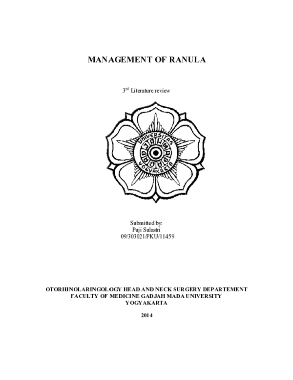 (PDF) Management of the Ranula | Mark McGurk - Academia.edu