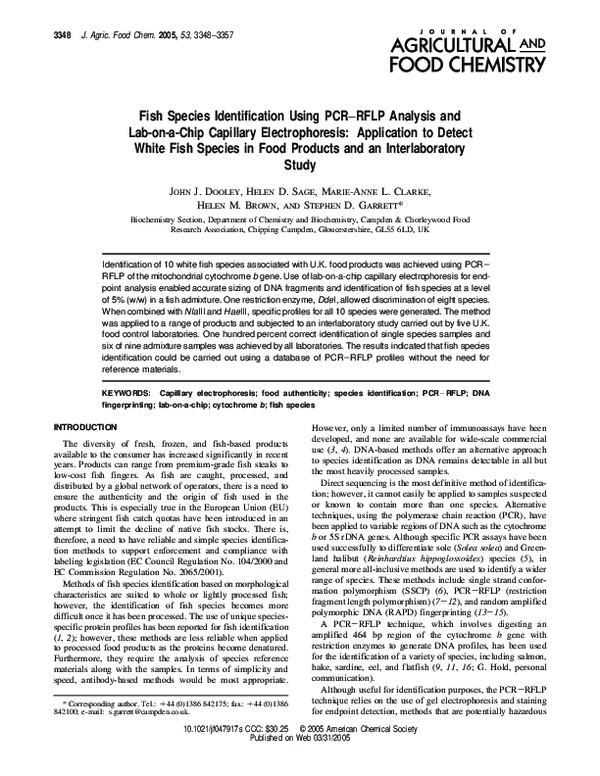 (PDF) Fish Species Identification Using PCR−RFLP Analysis and Lab-on-a ...
